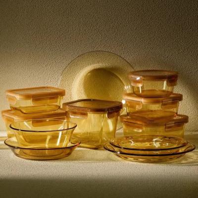 China Colored Tinted Borosilicate Glassware Container for Kitchen Use and Food Storage for sale
