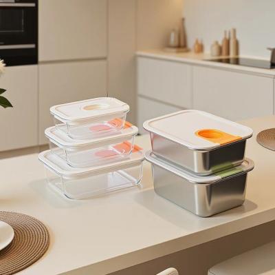 China 304 Stainless Steel Food Container with PP Lid 420ml to 1600ml for sale