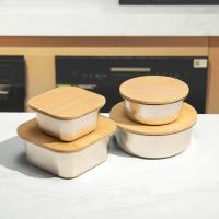 China IKOO Stainless Steel Food Container with Bamboo Lid - Microwave Safe for sale