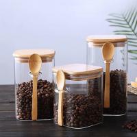 China Modern Multifunction Glass Canister with Bamboo Lid for Kitchen Storage for sale