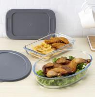 China Oven Safe Borosilicate Glass Baking Dish with PE Lid 700ml 4000ml for sale