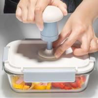 China IKOO Wholesale Vacuum Glass Food Containers 370ml to 1050ml with Manual Pump for sale