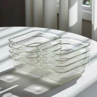 China IKOO Nestable Stackable Glass Food Storage Containers with Easy to Clean High Borosilicate Glass for sale