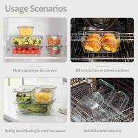 China IKOO Borosilicate Glass Food Container Set 240ml,1370ml with Simple Lid for sale