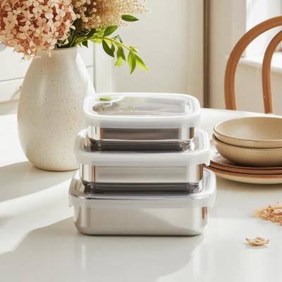 China IKOO Stainless Steel 304 or 316 Food Storage Container with Silicone Lid and Leak-proof Design for sale