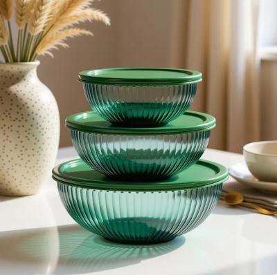 China IKOO Teal Color High Borosilicate Glass Salad Bowl and Casserole Dishwasher Safe for Food Storage and Serving for sale