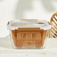 China IKOO 1800ml Rectangular Glass Food Container with Detachable Silicone Lid for sale