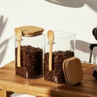 China Modern Multifunction Glass Canister with Bamboo Lid for Kitchen Storage for sale