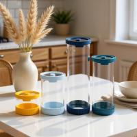 China IKOO Borosilicate Glass Canister with Vented Lid and Silicone Base for sale