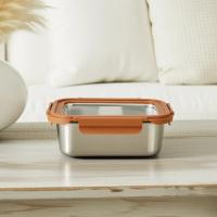 China IKOO Stainless Steel Food Storage Container with Round/Square/Rectangular Shapes for Freshness Preservation and Airtight Seal for sale