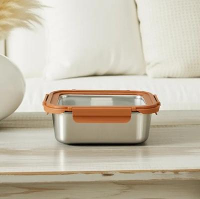 China IKOO Stainless Steel Food Storage Container with Round/Square/Rectangular Shapes for Freshness Preservation and Airtight Seal for sale