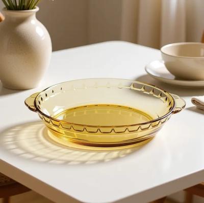 China Amber Color Glass Tableware Set Made of High Borosilicate Glass BPA-Free & Eco-Friendly for Food and Beverage Serving for sale