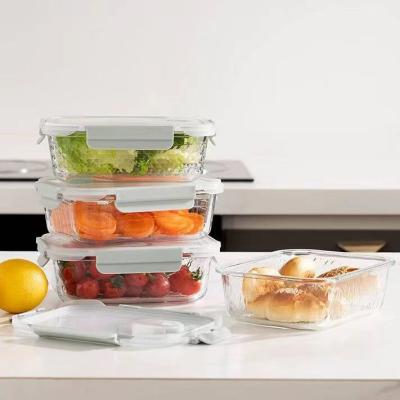 China IKOO Airtight Borosilicate Glass Food Storage Container with BPA Free PP Lid - Dishwasher, Microwave, Oven and Freezer Safe for sale
