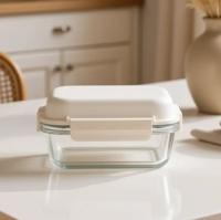 China IKOO Leak-Proof Microwave Safe Stackable Glass Lunch Box with Ice Pack and Removable Tray for sale