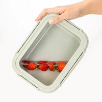 China IKOO Stackable Ceramic Food Storage Container with Glass Lid for sale