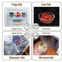 China IKOO High Borosilicate Glass Mixing Bowl with PP Lock Lid - Stackable and Oven Safe in 180ml to 3500ml Sizes for sale