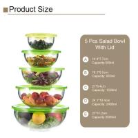 China IKOO High Borosilicate Glass Mixing Bowl with Color-Sprayed Design and 560℃ Oven Safe for Baking and Salad for sale