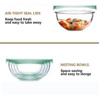 China IKOO High Borosilicate Glass Mixing Bowl with Color-Sprayed Design and 560℃ Oven Safe for Baking and Salad for sale