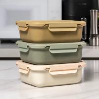 China IKOO Stackable Leak-proof Microwave Safe Ceramic Food Storage Container with Glass Lid for sale