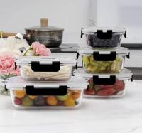 China Leak Proof Microwave Safe BPA Free Glass Food Container with Cool Lock PP Lid for Meal Prep for sale