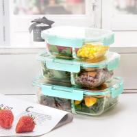 China IKOO High Borosilicate Glass Meal Prep Container with Airtight Cool Lock Lid and Stackable Design for sale