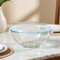 China IKOO Borosilicate Glass Mixing Bowl with PP Lid 180ml to 3500ml for sale