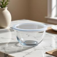 China IKOO 4200ml Borosilicate Glass Mixing Bowl with PP Lid, Oven Safe to 560°C for sale