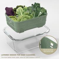 China IKOO Stackable Airtight Glass Food Container with 1050ml Capacity and Removable Drain Basket for sale