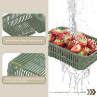 China IKOO Stackable Airtight Glass Food Container with 1050ml Capacity and Removable Drain Basket for sale