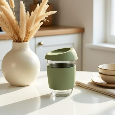 China High borosilicate glass coffee cup and table mug with 250ml, 350ml, and 450ml capacities, BPA-free and leak-proof for sale