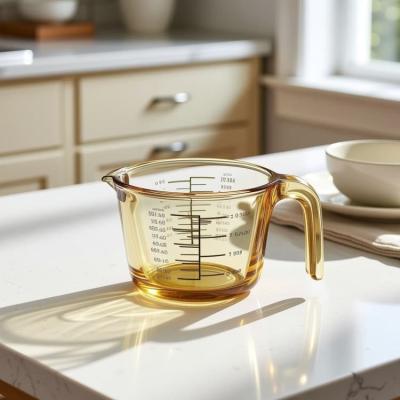 China IKOO High Borosilicate Glass Measuring Cup Set with Easy-to-Read Markings Curved Spout and Easy-Grip Handles for Precise Cooking and Baking for sale