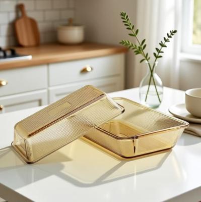 China IKOO Durable High Borosilicate Glass Baking Tray Oven Microwave Dishwasher Safe with 1.5L to 3L Capacity for sale