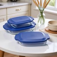 China IKOO Borosilicate Glass Bakeware with PP Lid 1000ml to 3600ml for sale