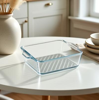 China IKOO Elegant Design Glass Baking Dish with High Borosilicate Glass and 500ml 1000ml 1600ml Capacity for Oven Microwave Freezer for sale