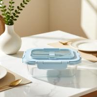 China High Borosilicate Glass Fresh Keeping Box with BPA-Free PP Lid - Temperature Resistant -40℃~560℃ Rectangular Shape and Customizable Color for sale