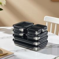 China Modular Stackable Stainless Steel Food Container with BPA-Free PP Lid and 260ml-1930ml Capacity for sale