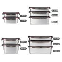 China Modular Stackable Stainless Steel Food Container with BPA-Free PP Lid and 260ml-1930ml Capacity for sale