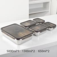 China IKOO Leak Proof Stackable Lightweight Stainless Steel Food Storage Container Set for Meal Prep for sale
