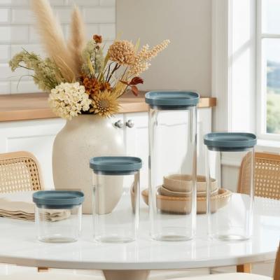 China MOQ 3000 pcs IKOO Borosilicate Glass Canister with Tempered Lid - Stackable Food Storage for sale