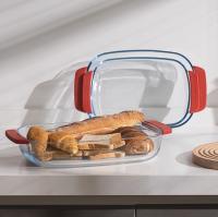 China Dishwasher Safe Heat Resistant Eco-Friendly Borosilicate Glass Baking Dish Set with Handle for sale
