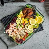 China IKOO High Borosilicate Glass Baking Dish - 560℃ Heat Resistant & Dishwasher Safe Oven Safe Glass Pan for sale