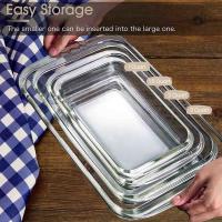 China IKOO High Borosilicate Glass Baking Dish - 560℃ Heat Resistant & Dishwasher Safe Oven Safe Glass Pan for sale