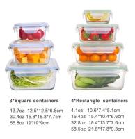 China High Borosilicate Glass Food Container with Airtight Lids and Microwave Safe for Meal Prep and Storage for sale