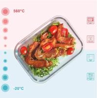 China Borosilicate Glass Lunch Box - Dishwasher Microwave Freezer Oven Safe BPA Free Thermal Shock Resistant (120℃) Glass Meal Prep Container for sale