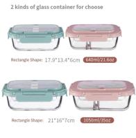 China High Borosilicate Glass Meal Prep Container with BPA-Free PP Lid and Temperature Resistance -40℃ to 560℃ for sale