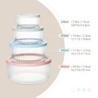 China Microwave Safe Borosilicate Glass Food Container with Thermal Shock Resistant Design and Customizable Lid Color for sale