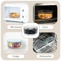 China Microwave Safe Borosilicate Glass Food Container with Thermal Shock Resistant Design and Customizable Lid Color for sale