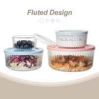 China Microwave Safe Borosilicate Glass Food Container with Thermal Shock Resistant Design and Customizable Lid Color for sale
