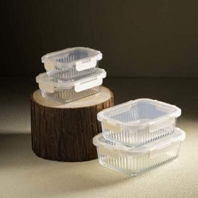 China High Borosilicate Glass Meal Prep Container with Airtight Locking Lids and Stackable Design for sale