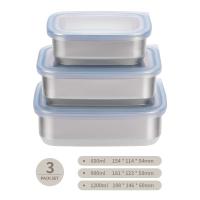 China IKOO 304 Stainless Steel Food Container 650ml with Silicone Lid for sale